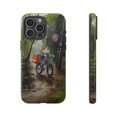 Cute Kitty Cat Delivering Pizza on a Bike Trail Case for iPhone 11,12,13,14,15,16,17 - Tough ...