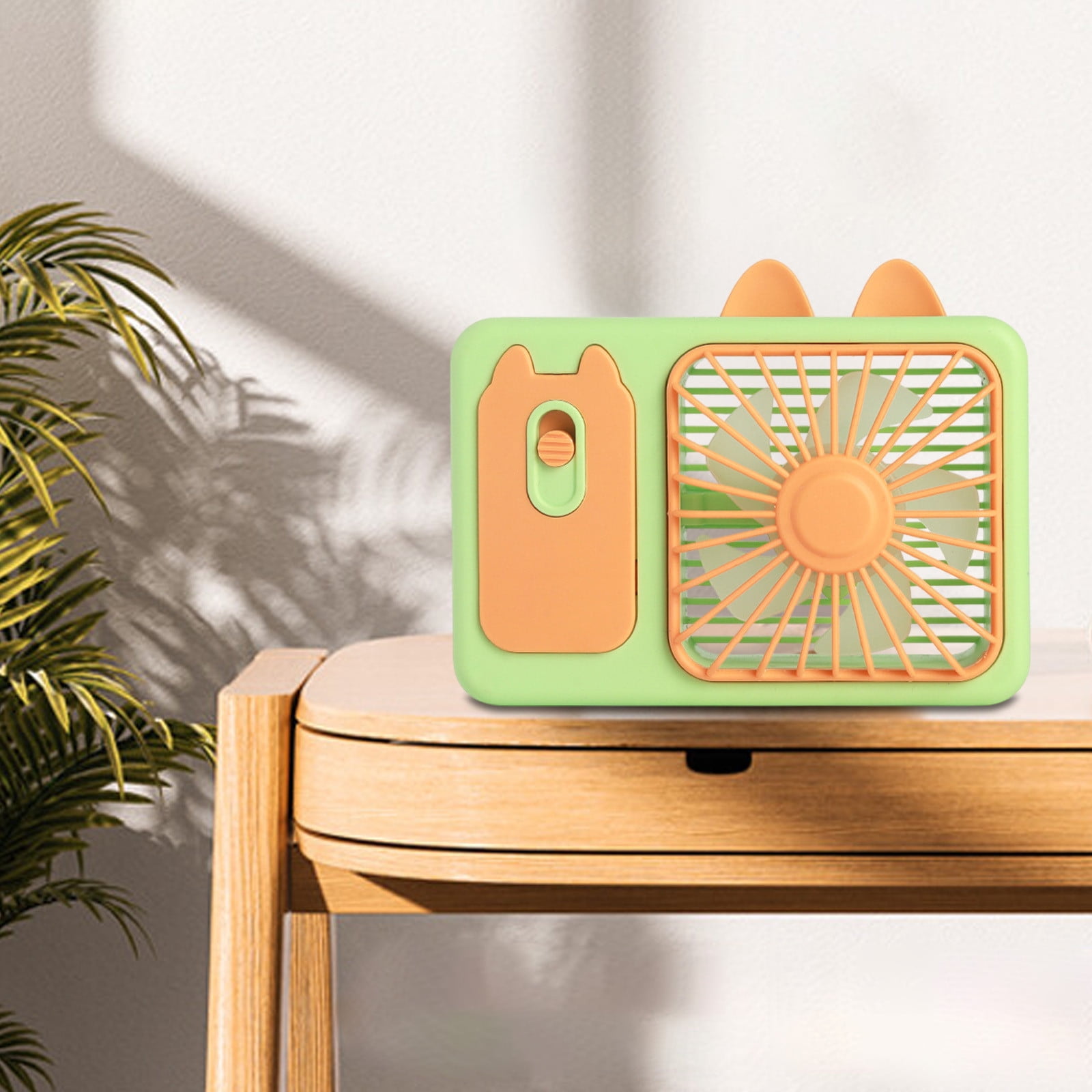 Cute Kitty Design USB Rechargeable Handheld & Desktop Fan, High Wind ...