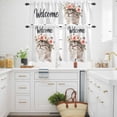Cute Kitty Pink Flowers Curtain Tier and Valance Set 3 Piece,Welcome ...