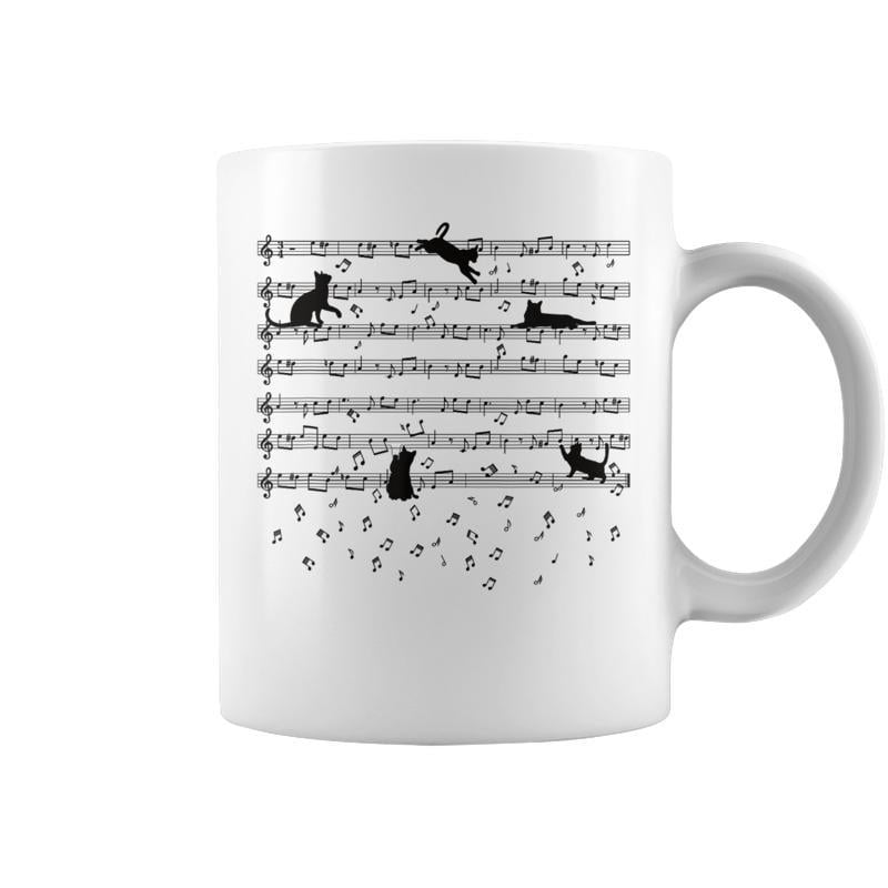 Cute Kitty Playing Music Note Clef Musician Music Cat Lover Coffee Mugs ...