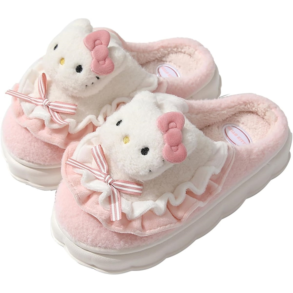 Cute Kitty Slippers For Women Soft Plush Warm Kawaii Cat Slip-On ...