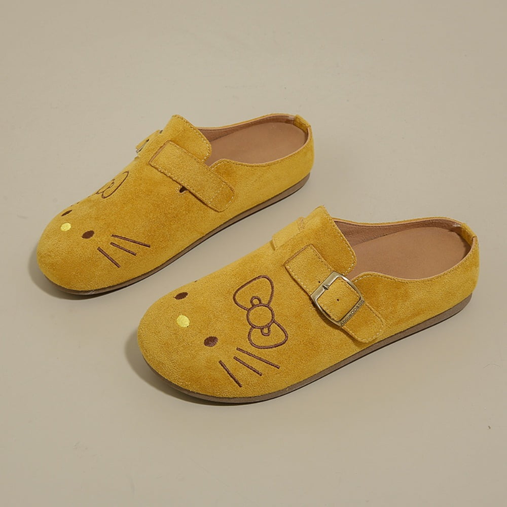 Cute Kitty Slippers for Women Fashion Suede Clogs Slip-on Sandals for ...