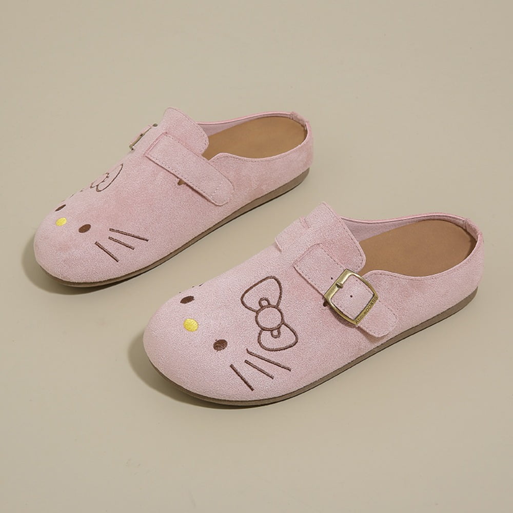 Cute Kitty Slippers for Women Fashion Suede Clogs Slip-on Sandals for ...