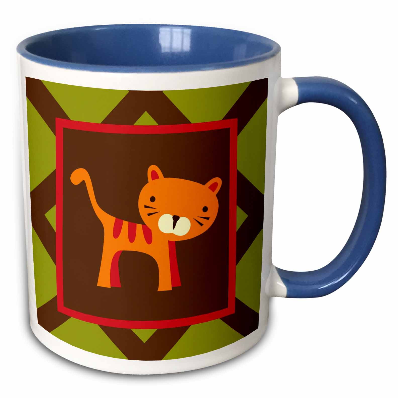 3drose, Cute Kitty- Whimsical Childrens Art- Animals, 11oz Two-tone ...