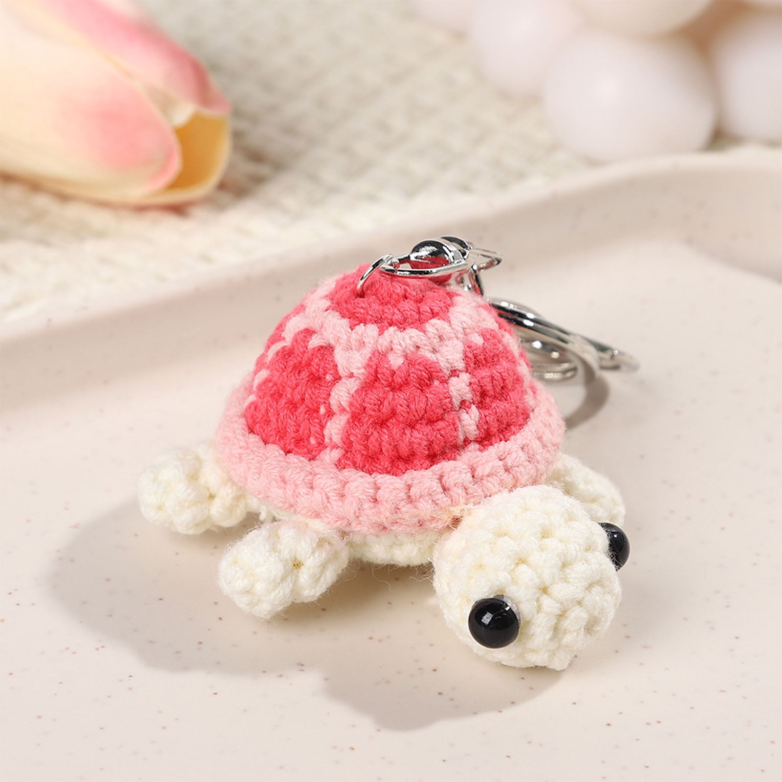 Cute Knitted Turtle Keychain Emotional Support Positive Crochet Sea ...