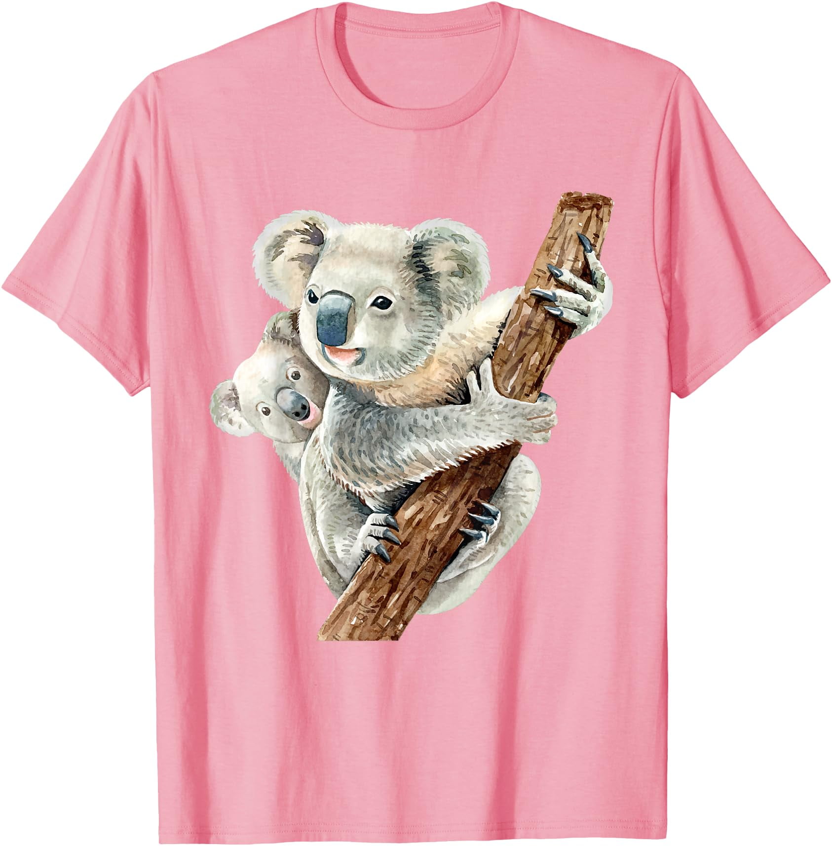 Cute Koala Bear and Baby Realistic Watercolor Softstyle Unisex T-Shirt ...