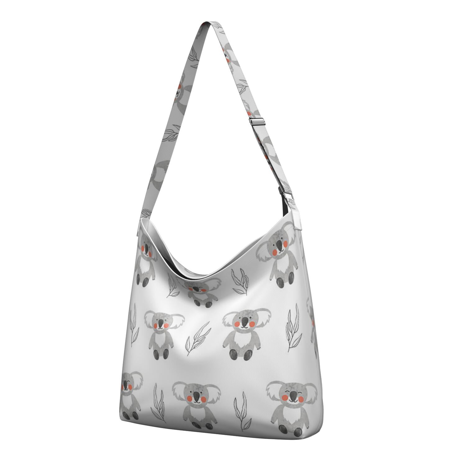 Cute Koala Canvas Tote Bag – Cartoon Koala Bear Print with Australian Animal Pattern, Reusable ...