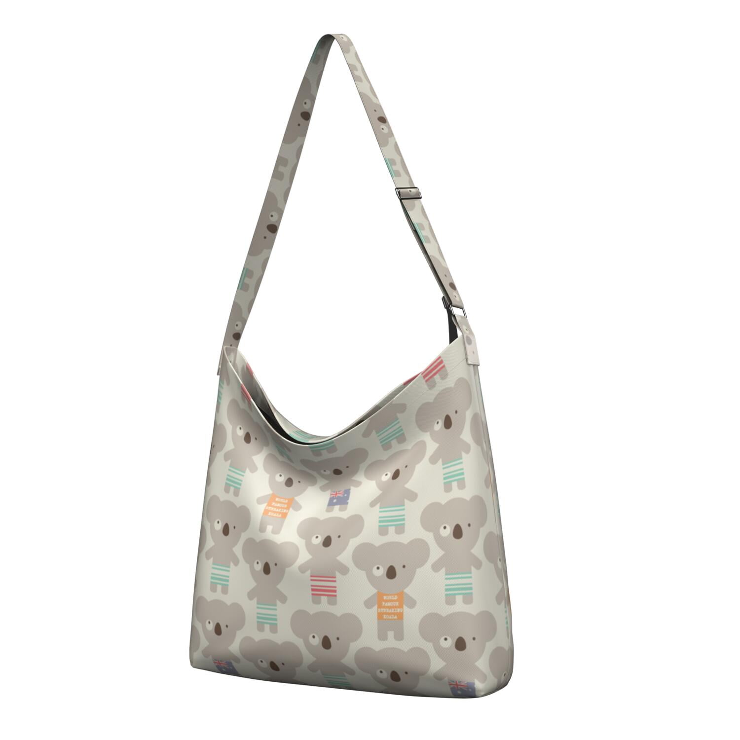 Cute Koala Canvas Tote Bag – Cartoon Koala Bear Print with Australian ...