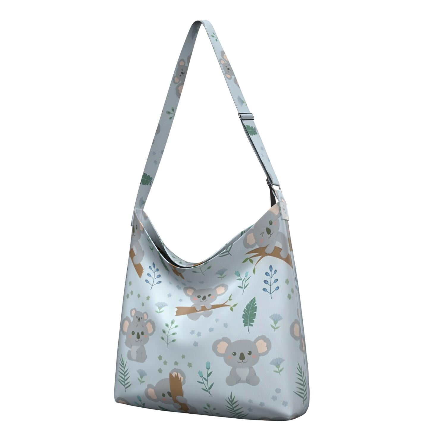 Cute Koala Canvas Tote Bag – Cartoon Koala Bear Print with Australian Animal Pattern, Reusable ...