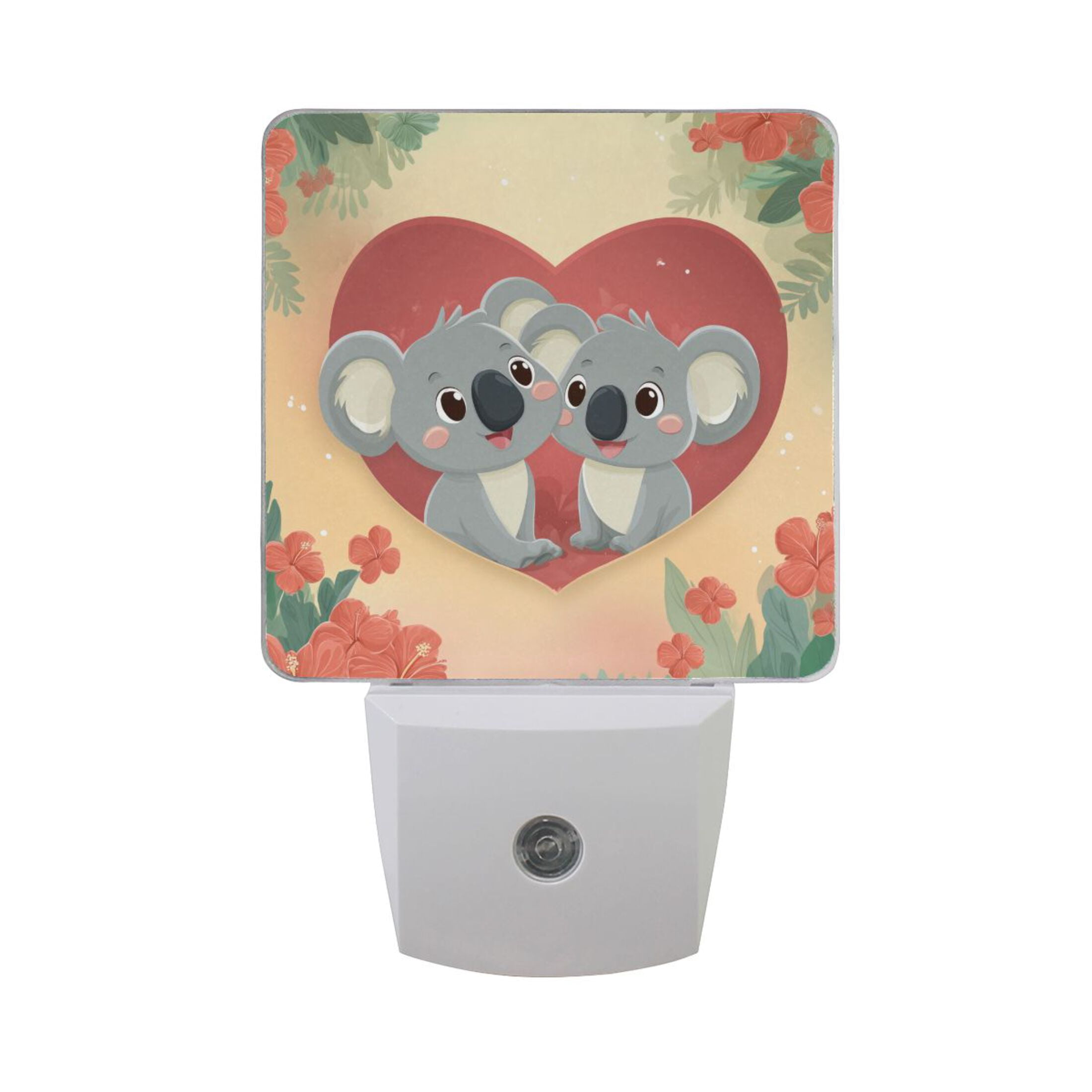 Cute Koala Couple Jungle Valentine LED Night Light Sensor Lamp Plug-in ...