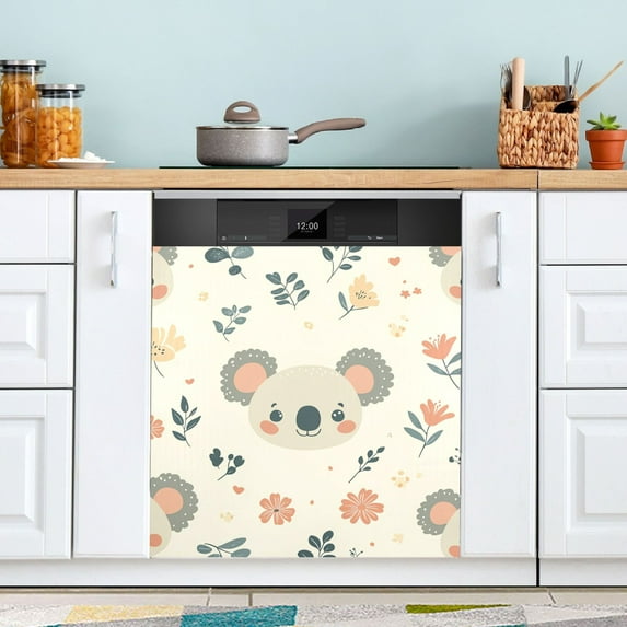 Cute Koala Faces Leaves Florals Dishwasher Magnet Refrigerator Magnetic ...
