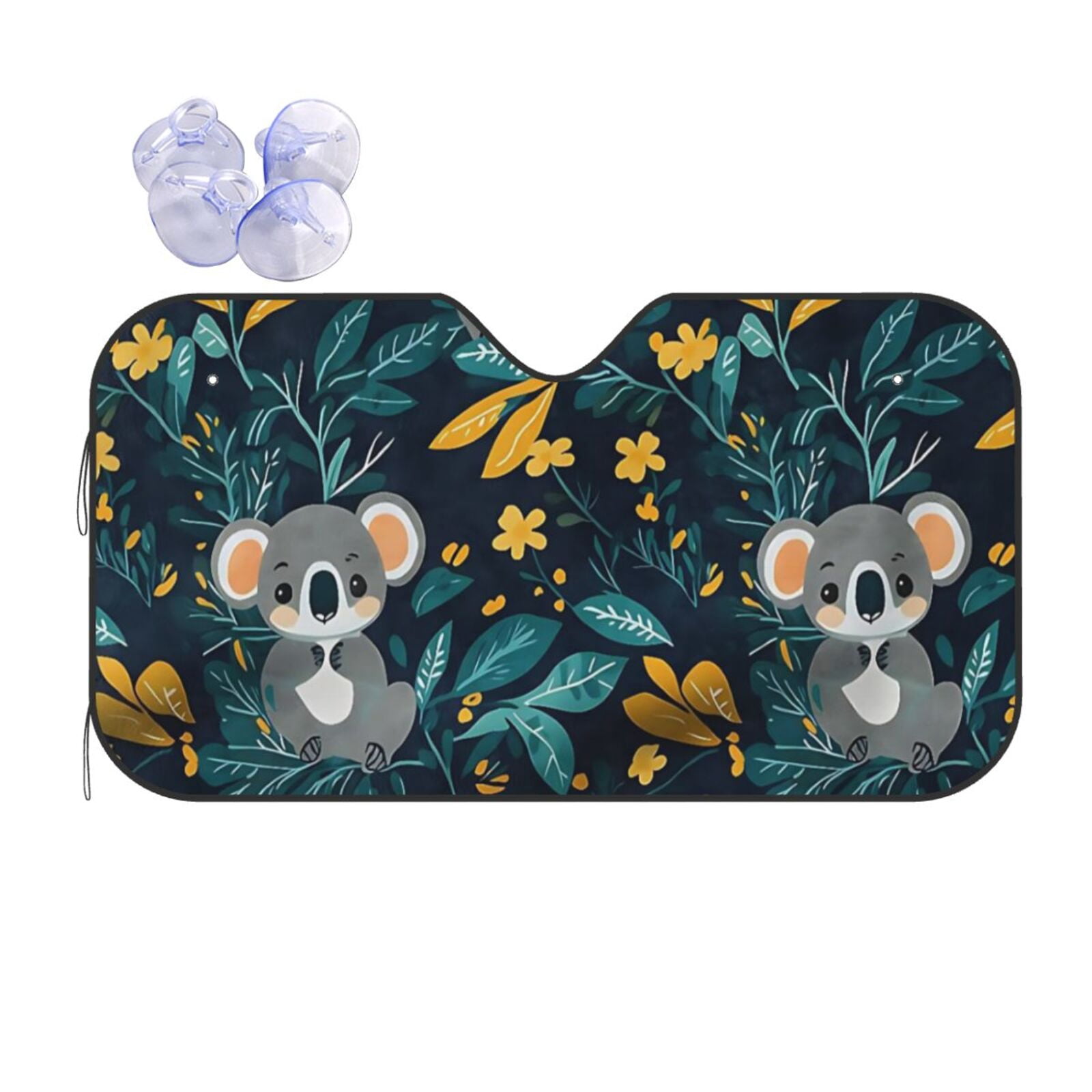 Cute Koala Foliage Car Windshield Sun Shade Universal Fit Auto Sun ...