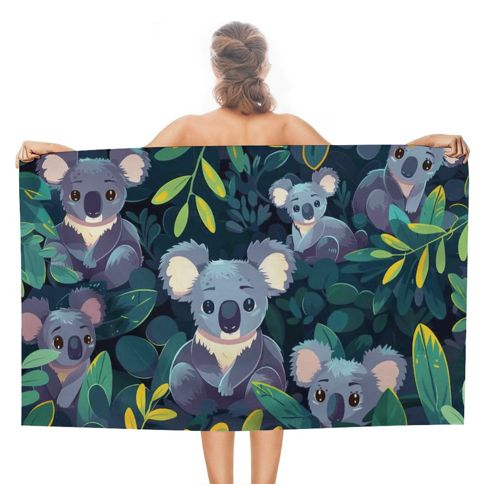 Cute Koala Oversized Beach Towel XL Pool Camping Swim Towels 32''x63 ...