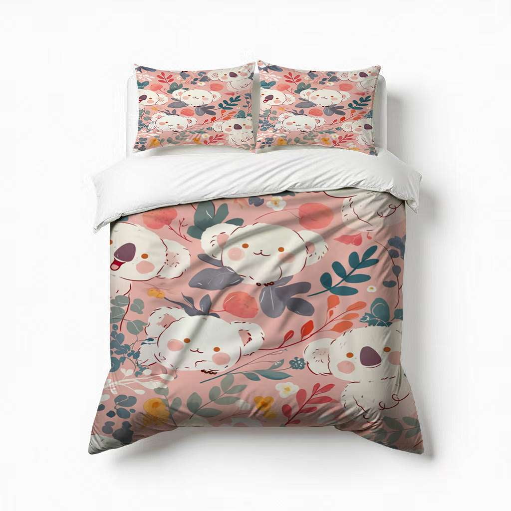 Cute Koala Pattern Bedding Set 3 Pcs Soft Microfiber Quilt Cover For ...