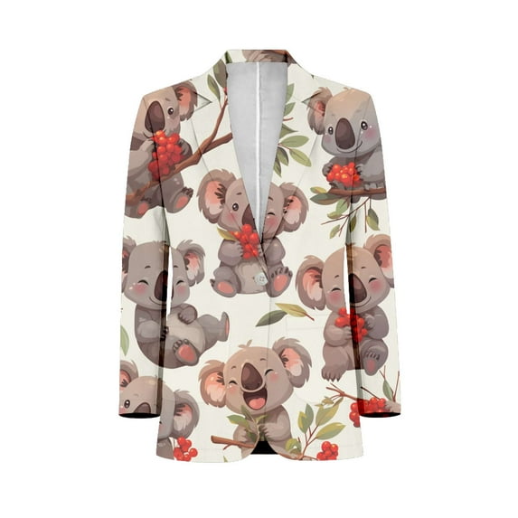Cute Koala Pattern Customized Men's Suits full man Shawl Collar ...