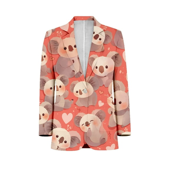 Cute Koala Pattern Men Blazers Slim Clothing Summer Jacket Man Oversize ...