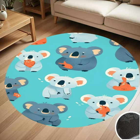 Cute Koala Pattern Round Carpet Living Room Bedroom Home Decoration ...