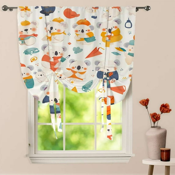 Cute Koala Pattern Window Curtain for Living Room Roman Curtain Kitchen ...