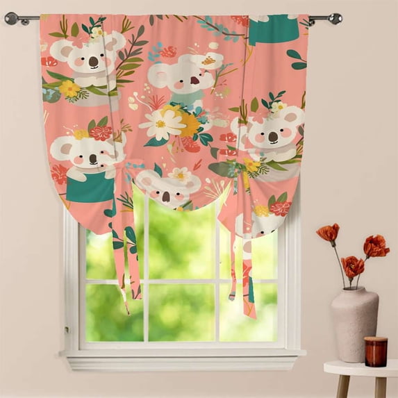 Cute Koala Pattern Window Curtain for Living Room Roman Curtain Kitchen ...