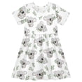 Cute Koala Short Sleeve Dress A-Line Cute Midi Casual Sundress 2-8 ...