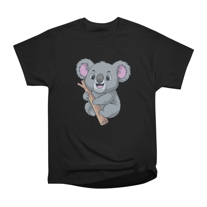 Cute Koala Sitting on Tree Branch Adorable Animal Cartoon Illustration ...