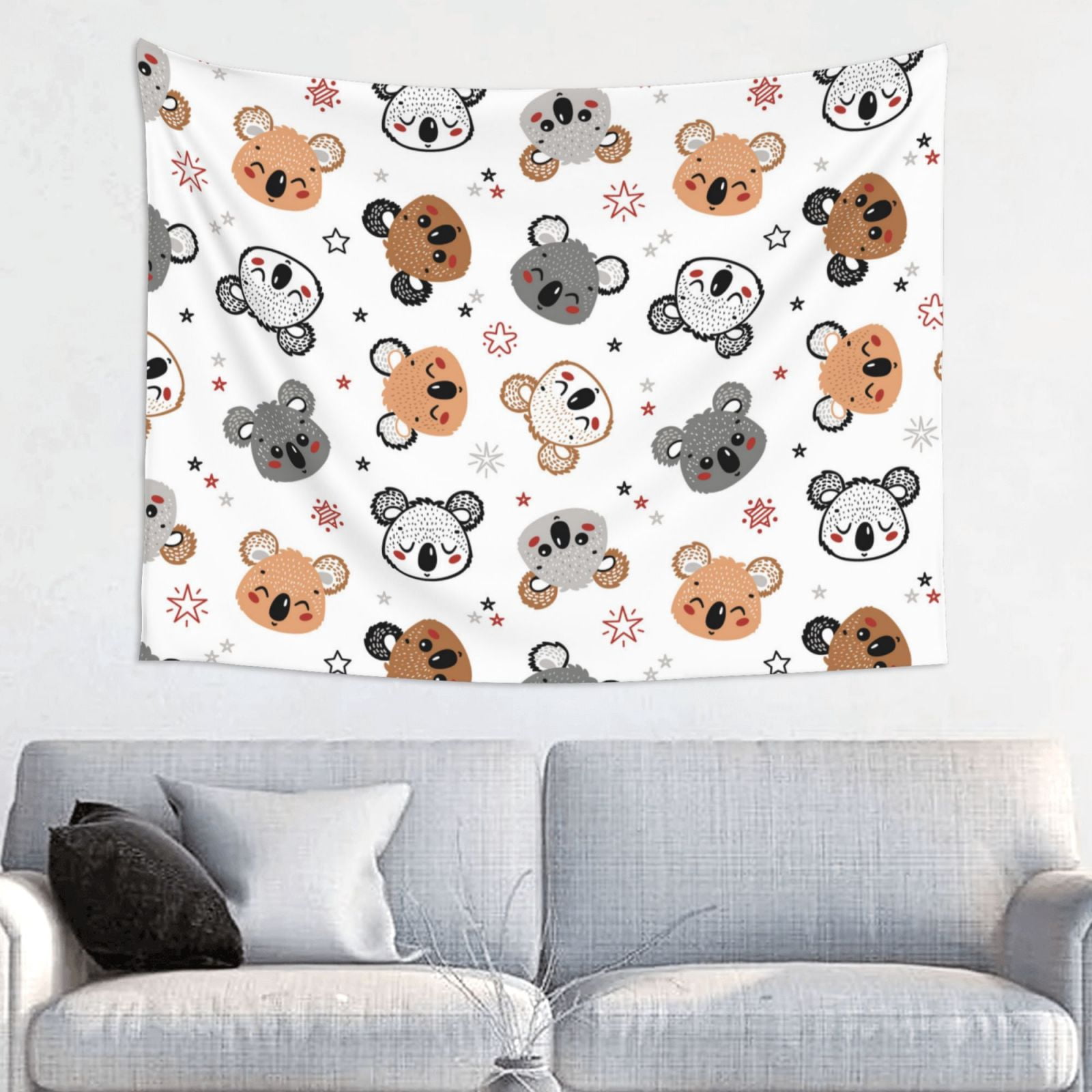 Cute Koala Stars Doodle Tapestry Home Decor Tapestry Wall Hanging ...