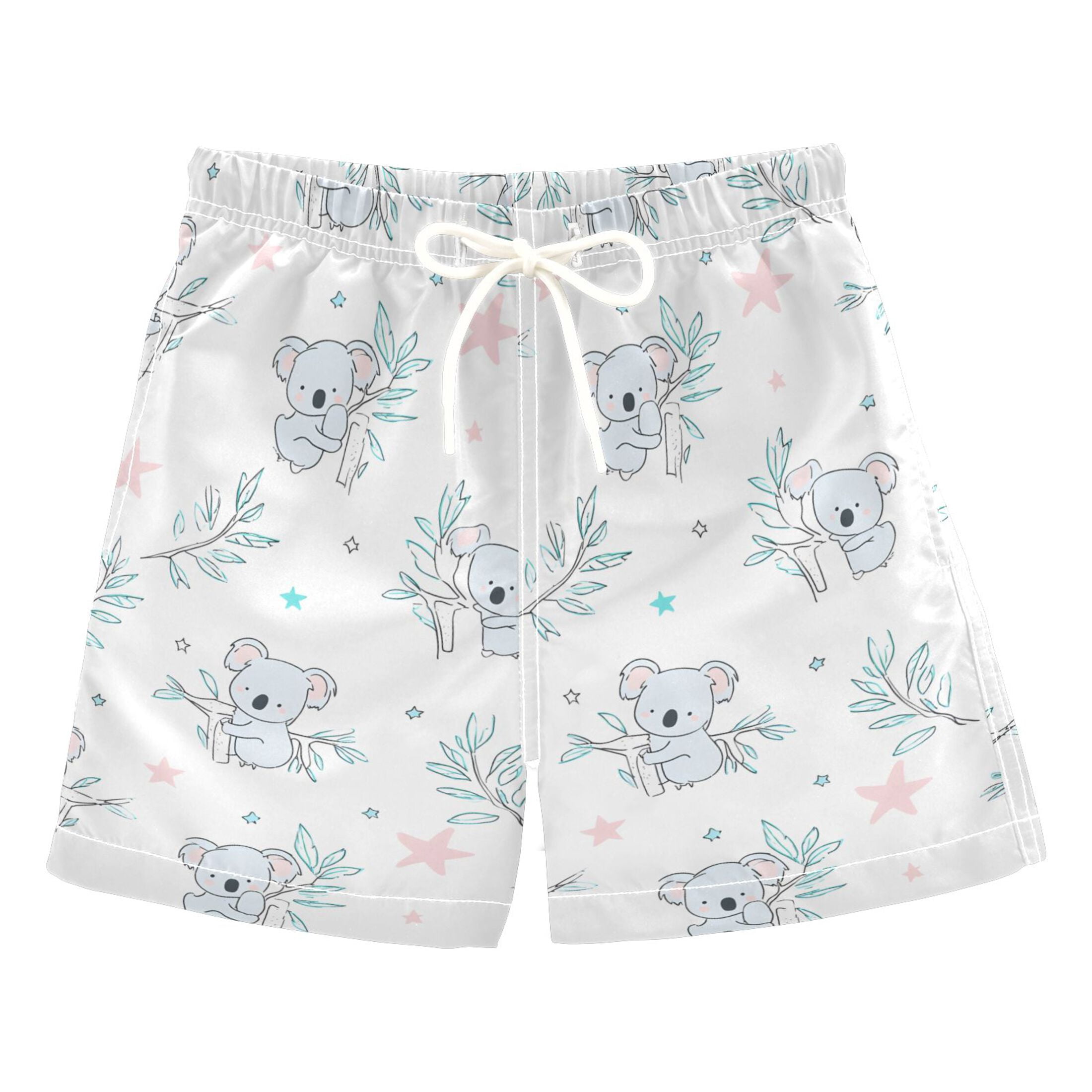 Cute Koala Stars Swim Trunks Quick Dry Beach Pool Board Shorts ...