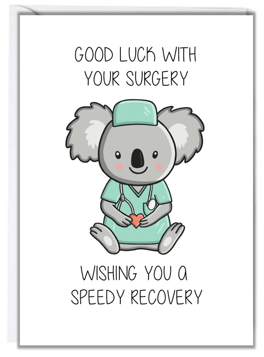 Cute Koala Surgery Card – "Good Luck with Your Surgery & Wishing You a ...