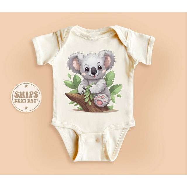 Cute Koalas Baby Onesie, Little Koala Baby Bodysuit, Cute Natural ...