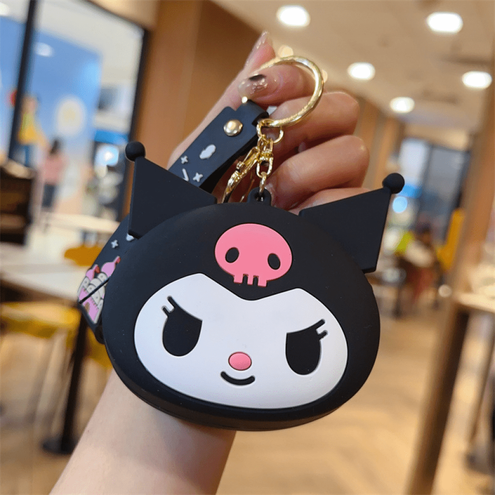 Cute Kuromi Anime Coin Purse Keychain - Kawaii Wallet Bag Charm for ...