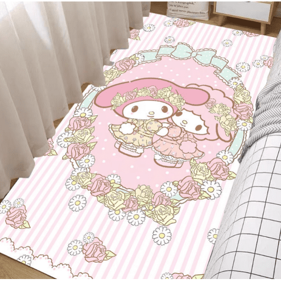 Cute Kuromi Cartoon Sanrio Carpet Rug for Bedroom Living Room Home Sofa ...