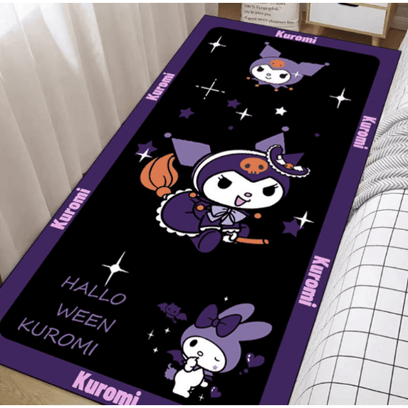 Cute Kuromi Cartoon Sanrio Carpet Rug for Bedroom Living Room Home Sofa ...