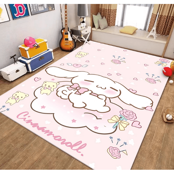 Cute Kuromi Cartoon Sanrio Carpet Rug for Bedroom Living Room Home Sofa ...