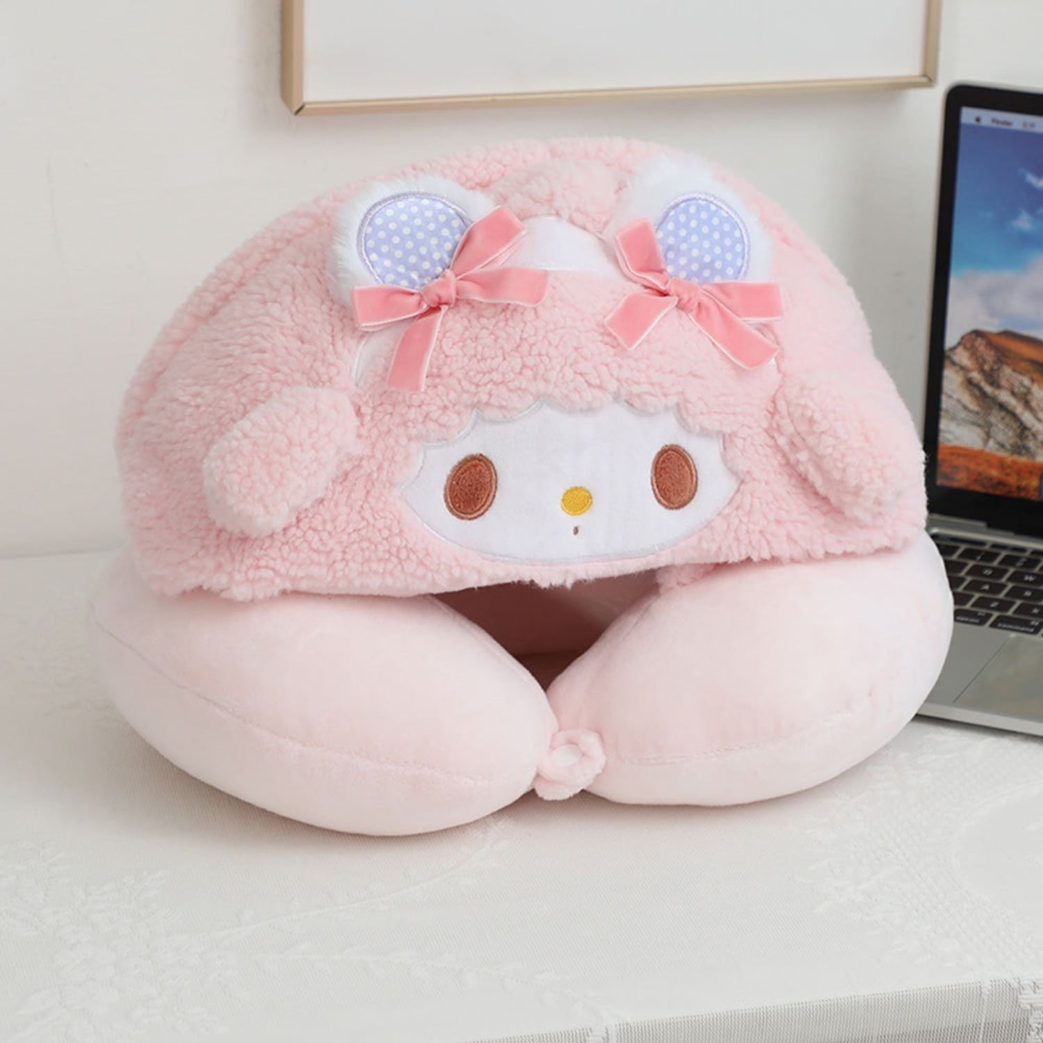 Cute Kuromi KT Cinnamoroll Cartoon Hooded Sunshade Headrest for Car ...
