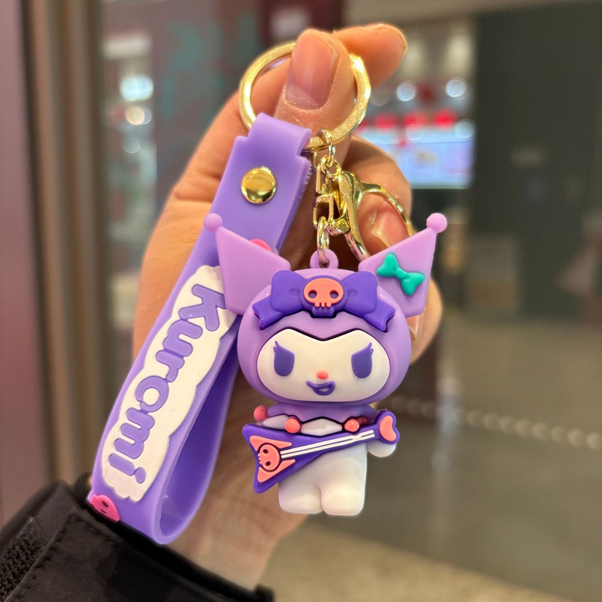 Cute Kuromi anime keychains, kawaii keyring merchandise, gifts for ...