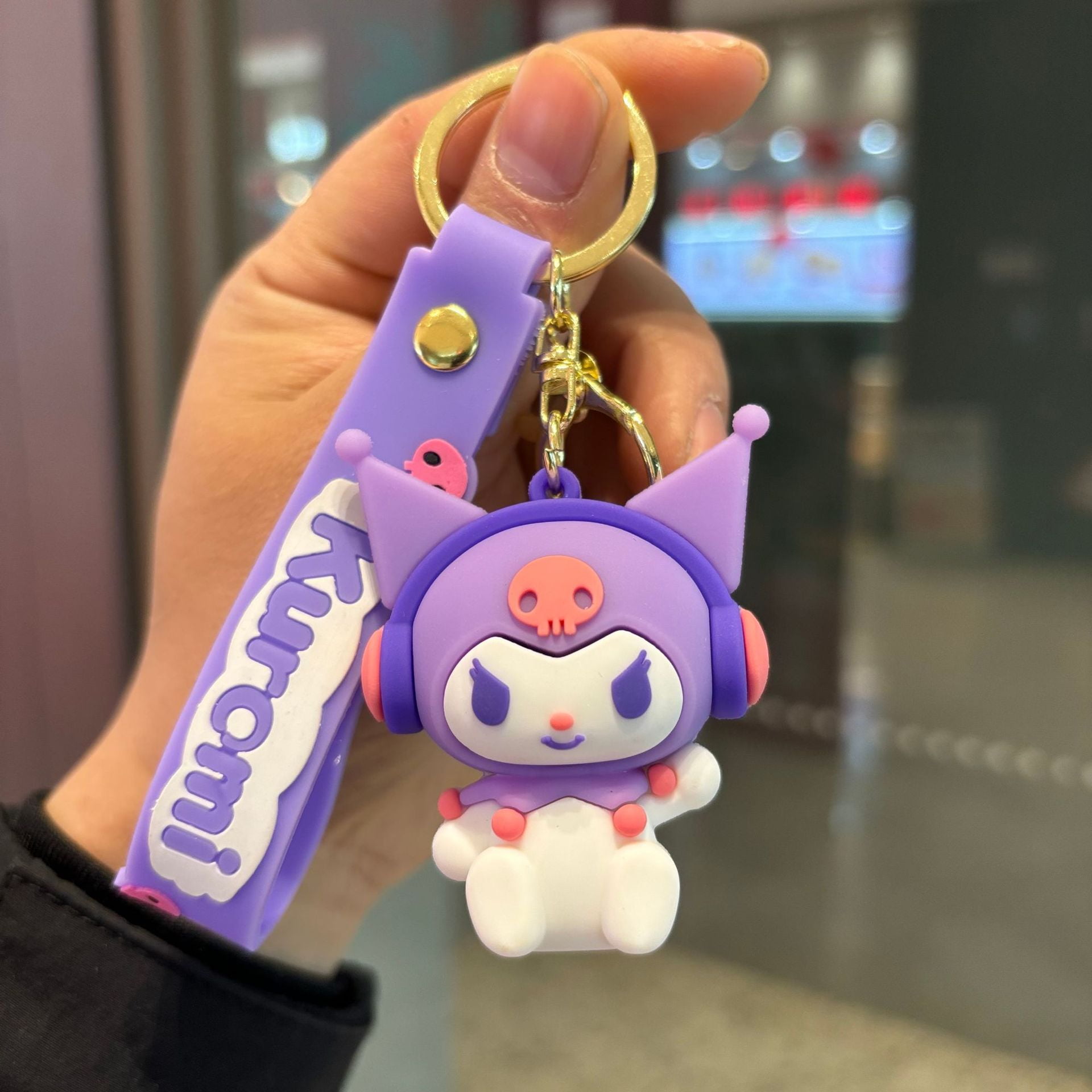 Cute Kuromi anime keychains, kawaii keyring merchandise, gifts for ...