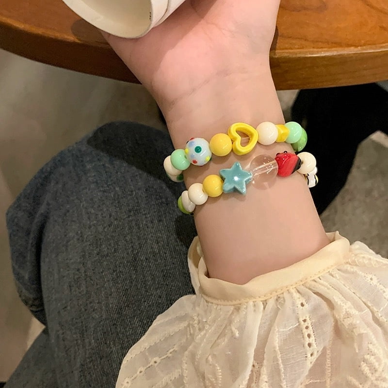 Cute LADYBIRD Beaded Bracelet Female Color - Walmart.com