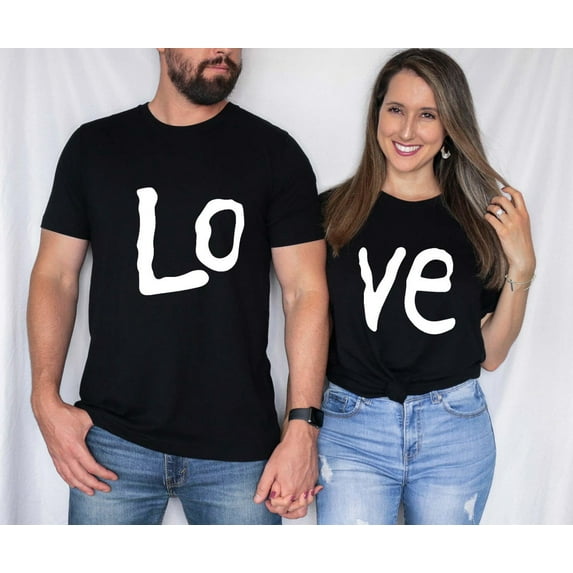 Cute “LO VE” Couple Valentine’s Day T-Shirt, Matching Couples Tee, Gift ...