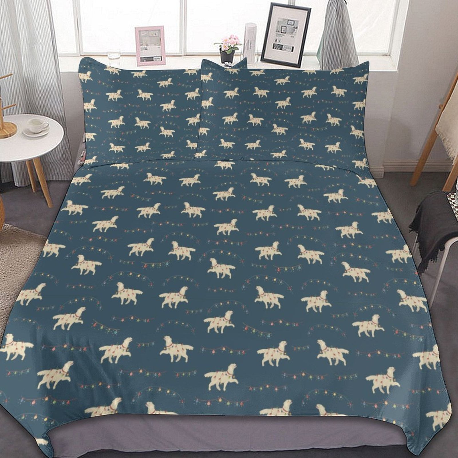 Cute Labrador Dog Full Bedding Sets 3 Piece (1 Quilt Cover, 2 Pillow ...