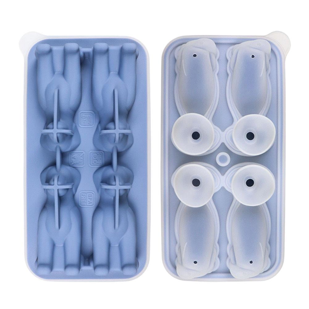 Cute Labrador Retriever Ice Grid 4-in-a-row Food Silicone Ice Making ...