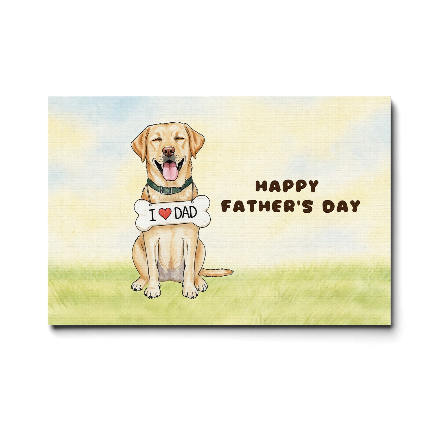 Cute Labrador Retriever Loves Dad Happy Father's Day Horizontal Matte ...