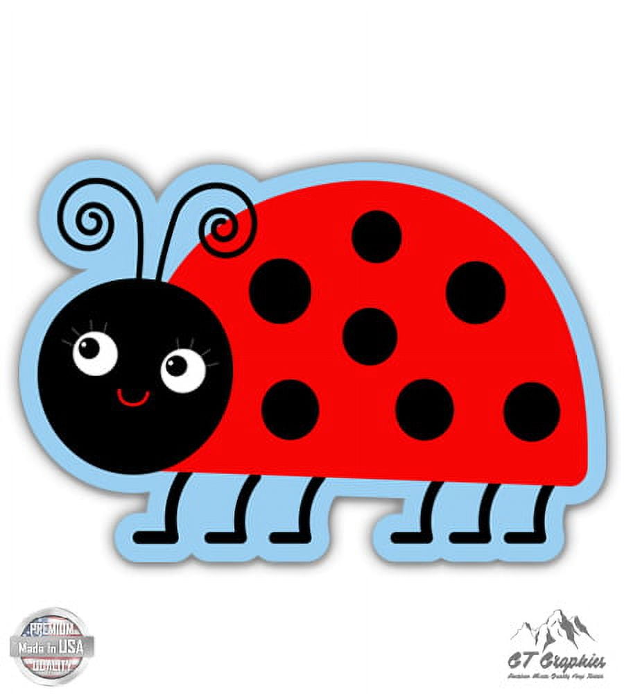 Cute Ladybug - 3" Vinyl Sticker - For Car Laptop I-Pad Phone Helmet ...