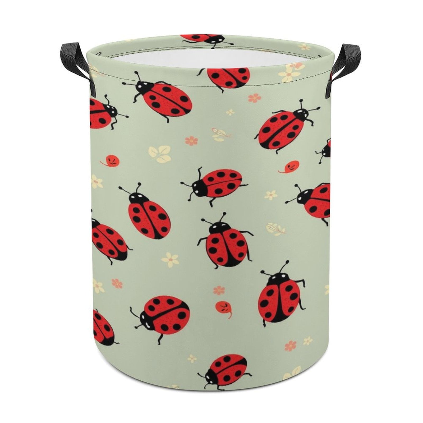 Cute Ladybug Pattern Laundry Basket Collapsible Dirty Clothes Toys ...