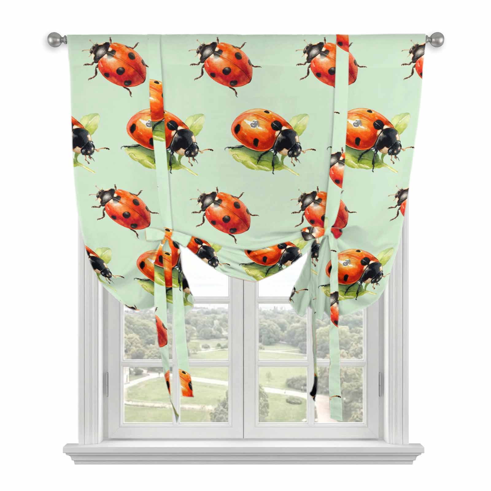 Cute Ladybugs Balloon Curtains 63 Inch Length for Living Room/Bedroom ...