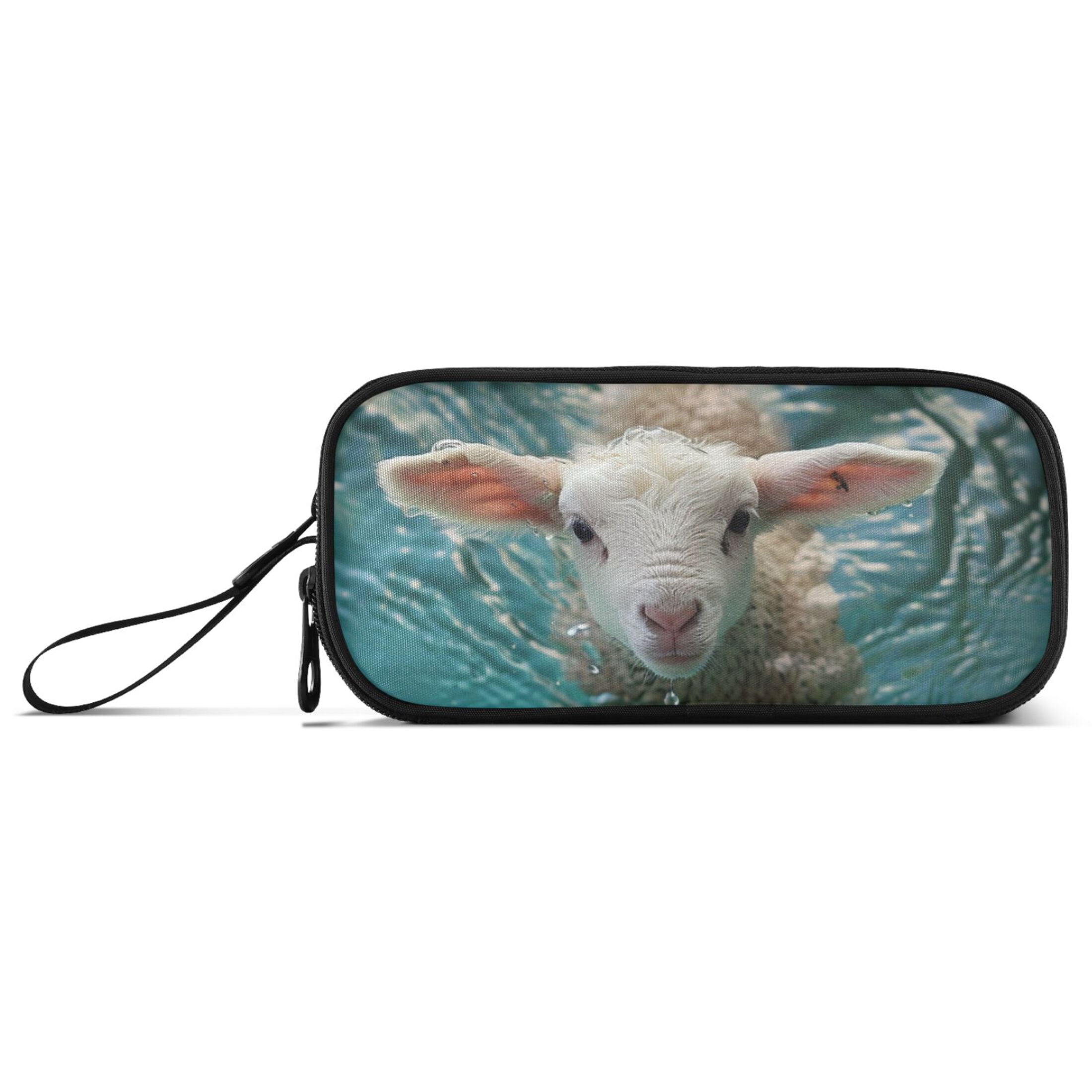 Cute Lamb Swimming Pencil Case Stationary Holder Pen Bag Pencil Pouch ...
