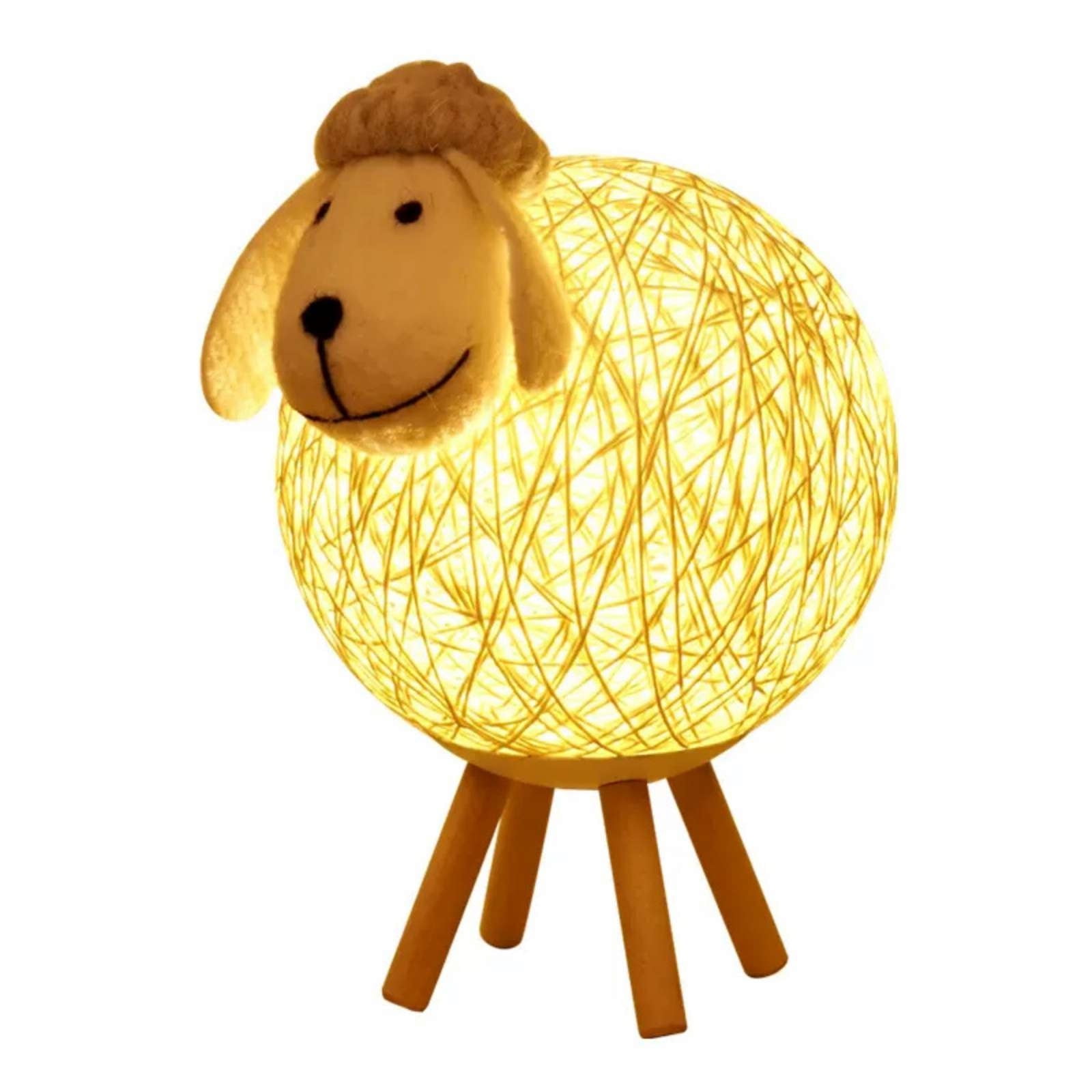 Cute Lamb Table Lamp Night Light For Girls Bedroom Kids Room Warm Glow ...