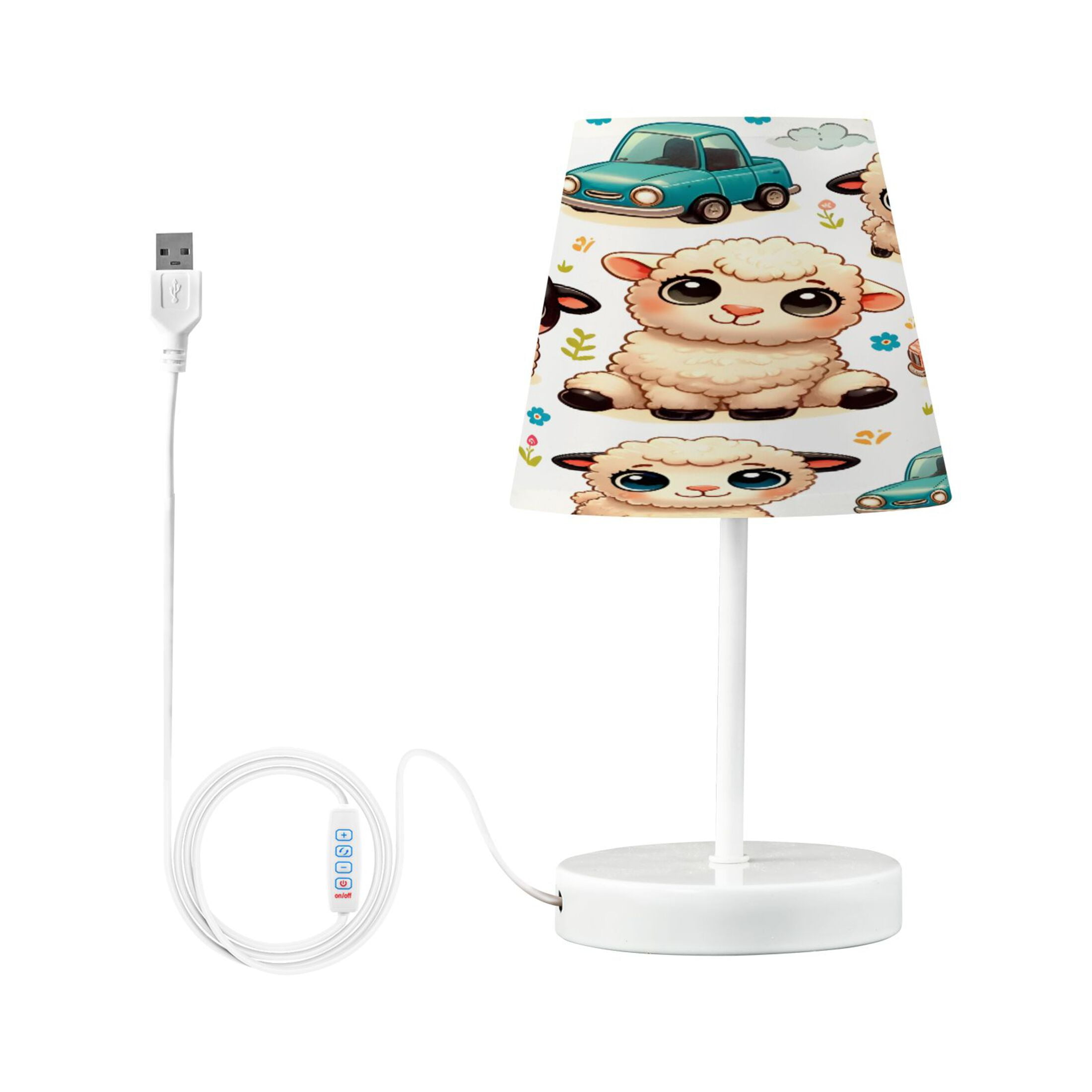 Cute Lamb and Car Desk Lamp LED Table Nightstand Lamps with 3 Color ...