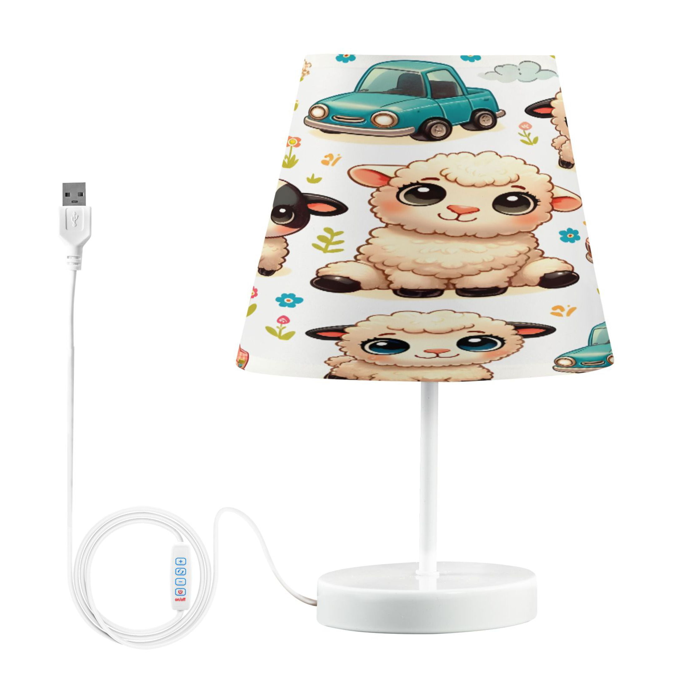 Cute Lamb and Car Desk Lamp LED Table Nightstand Lamps with 3 Color ...
