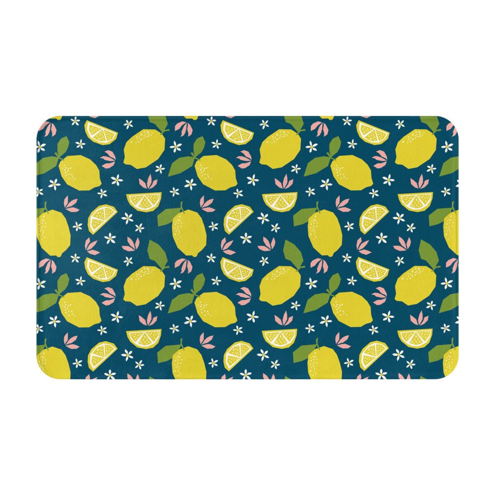 Cute Lemon Flowers Front Door Mat, Indoor Mats for Bedroom Bathroom ...