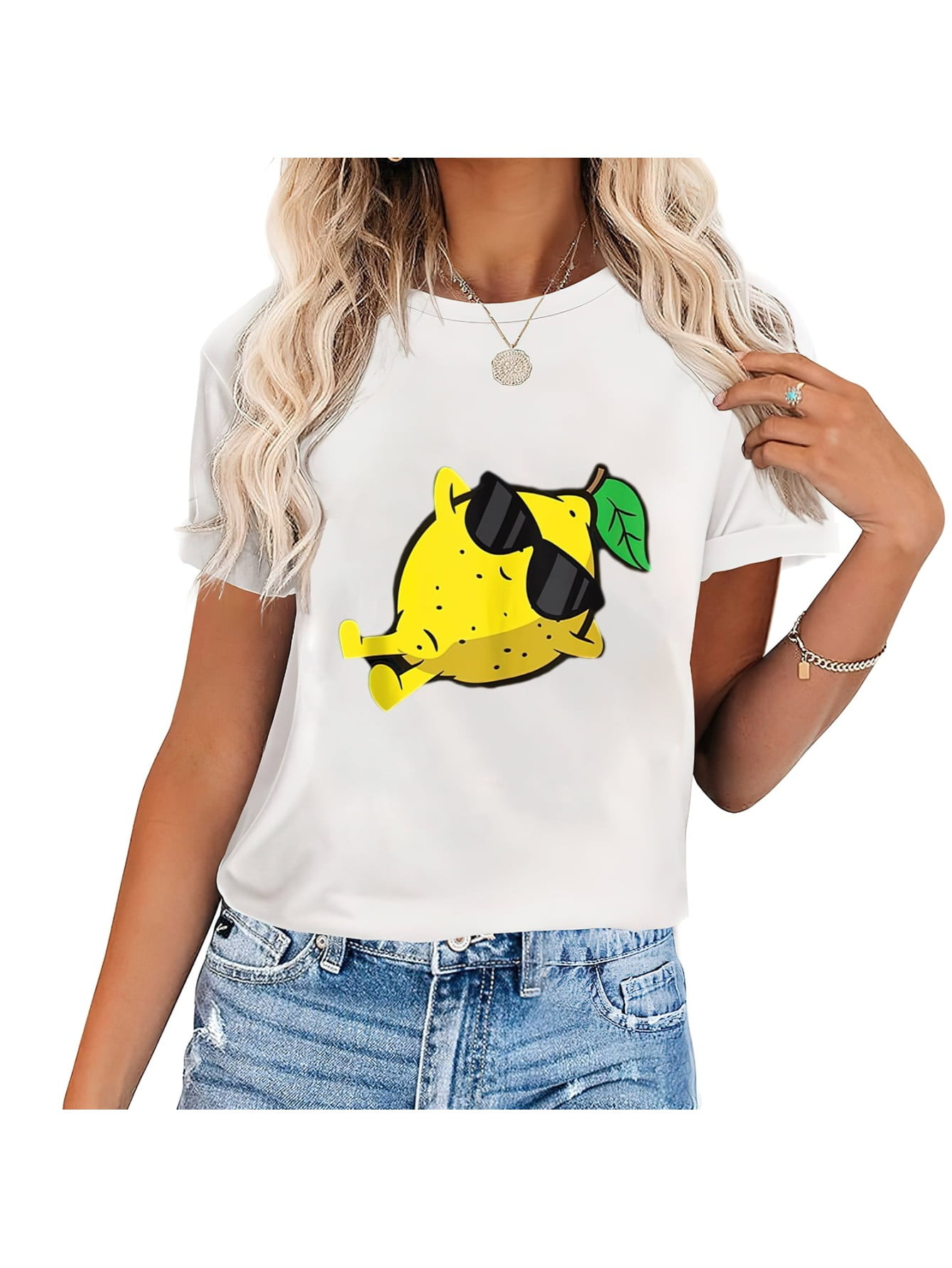 Cute Lemon Fruit Relaxing Lazy Citrus Lemon T Shirt - Walmart.com